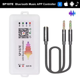 SP107E智能LED蓝牙音乐幻彩全彩灯带2811/2812控制器DC5-24V-阿里巴巴
