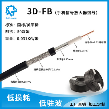3D-FB射频同轴电缆高频信号天线馈线延长线低损耗低驻波工厂直销-阿里巴巴
