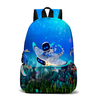 3D新品宇宙机器人 astro bot 双肩背包学生书包印花大容量-阿里巴巴