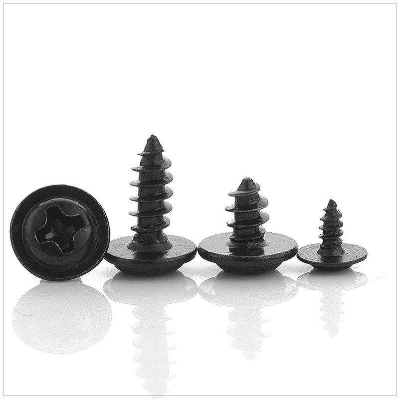 304不锈钢黑色十字圆头带垫自攻螺丝PWA盘头带介自攻螺钉M2|M3|M4-阿里巴巴