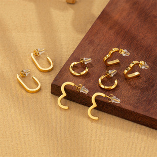 LOFTILY小众ins风金色桃心形开口耳环女耳钉轻奢耳饰珠宝-阿里巴巴