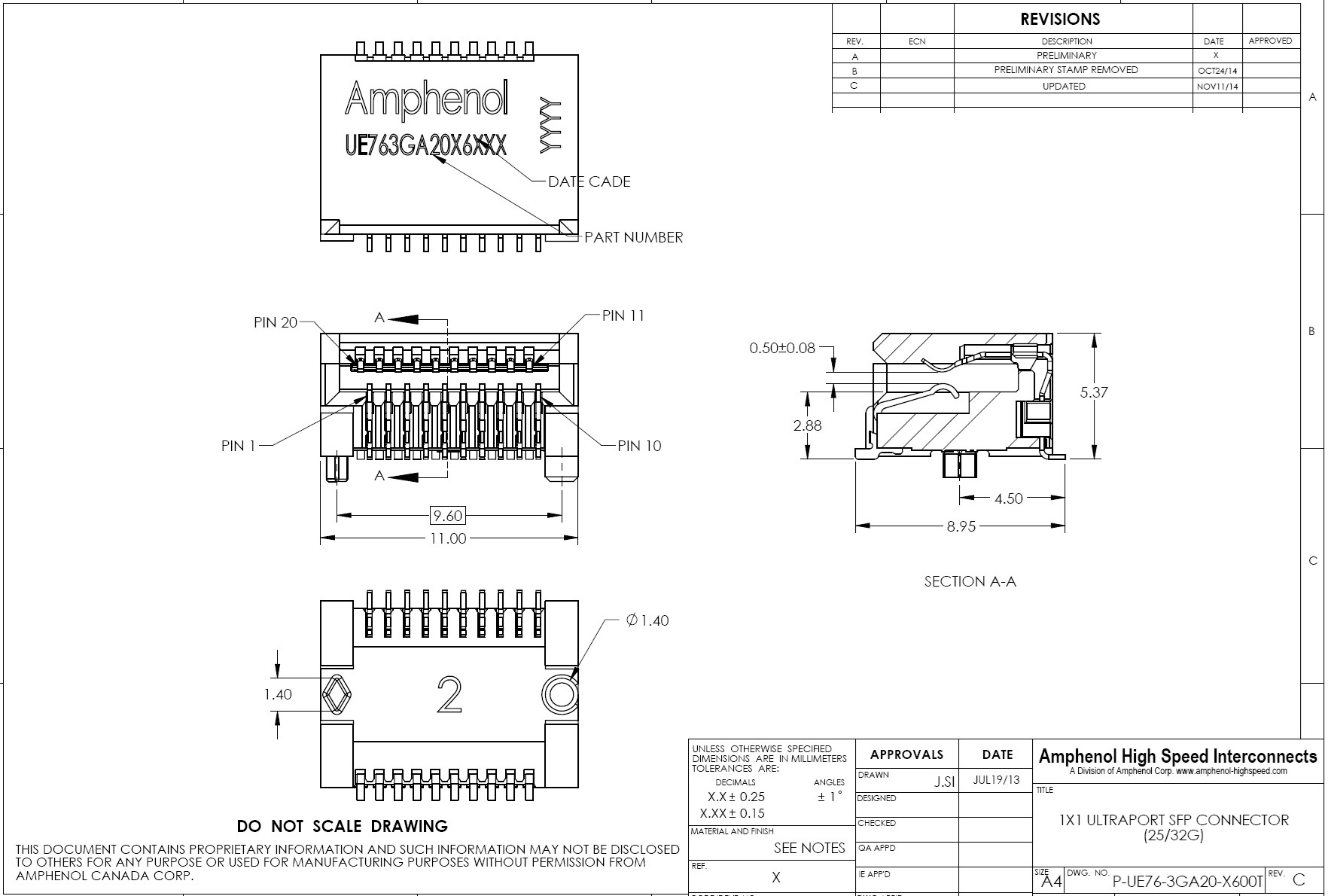Amphenol SFP28 连接器 UE76-3GA20-2600T | UE76-3GA20-3600T-阿里巴巴
