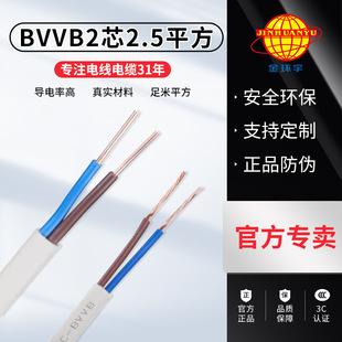 BVVB 家用电源明装护套硬线国标铜芯2芯0.5 0.75 1 1.5 2.5 4平方-阿里巴巴