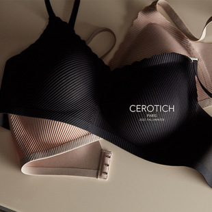 CEROTICH法式甜美花边竖纹内衣薄女士纯欲无钢圈小胸显大聚拢文胸-阿里巴巴