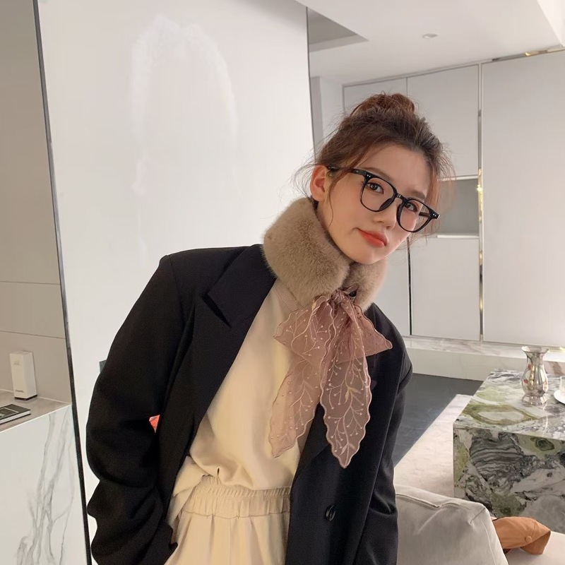 Dickey collar coat detachable collar faux fur scarf pure and fresh bud ...