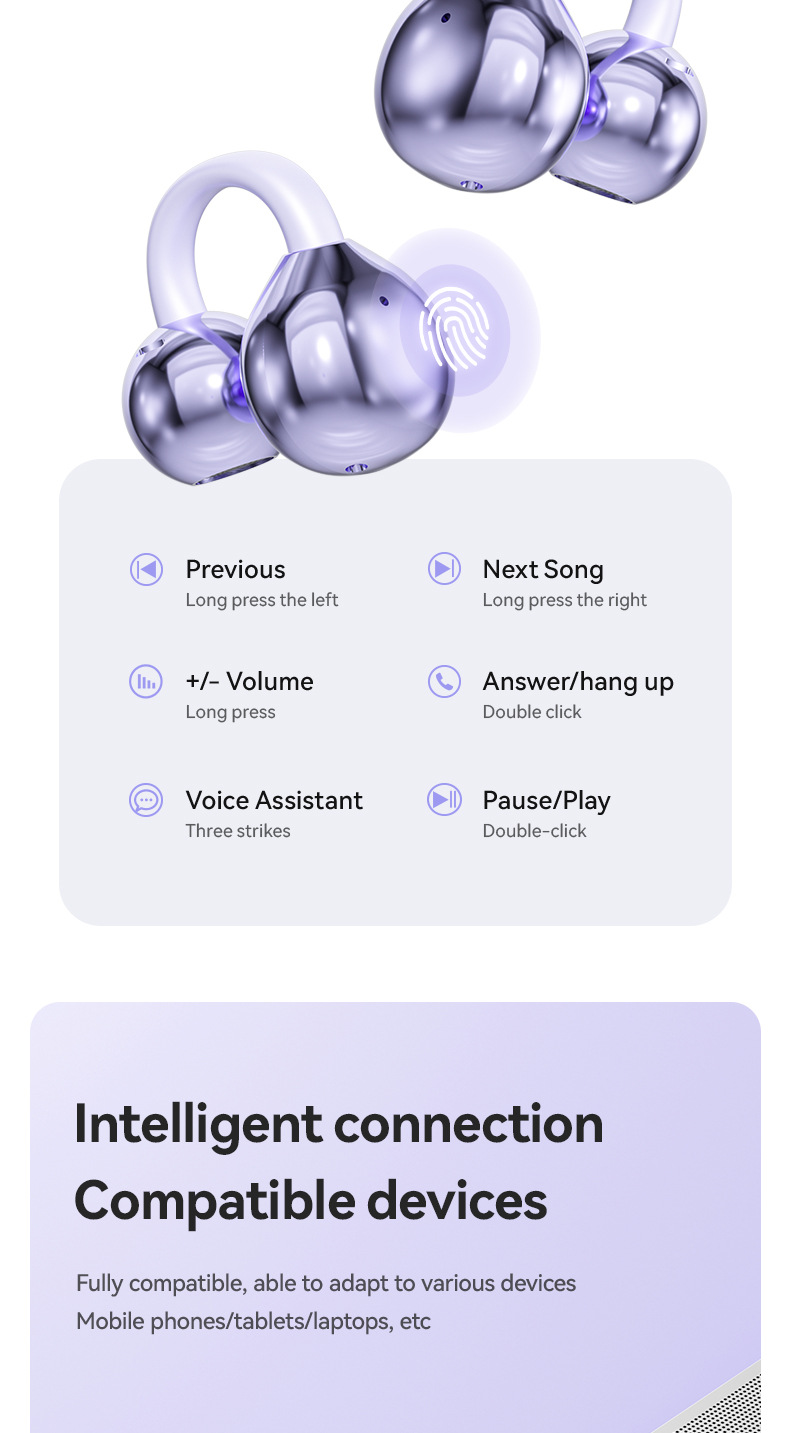 M91跨境新爆款耳夹式蓝牙耳机超长续航TWS无线对耳Ai翻译蓝牙耳机-阿里巴巴