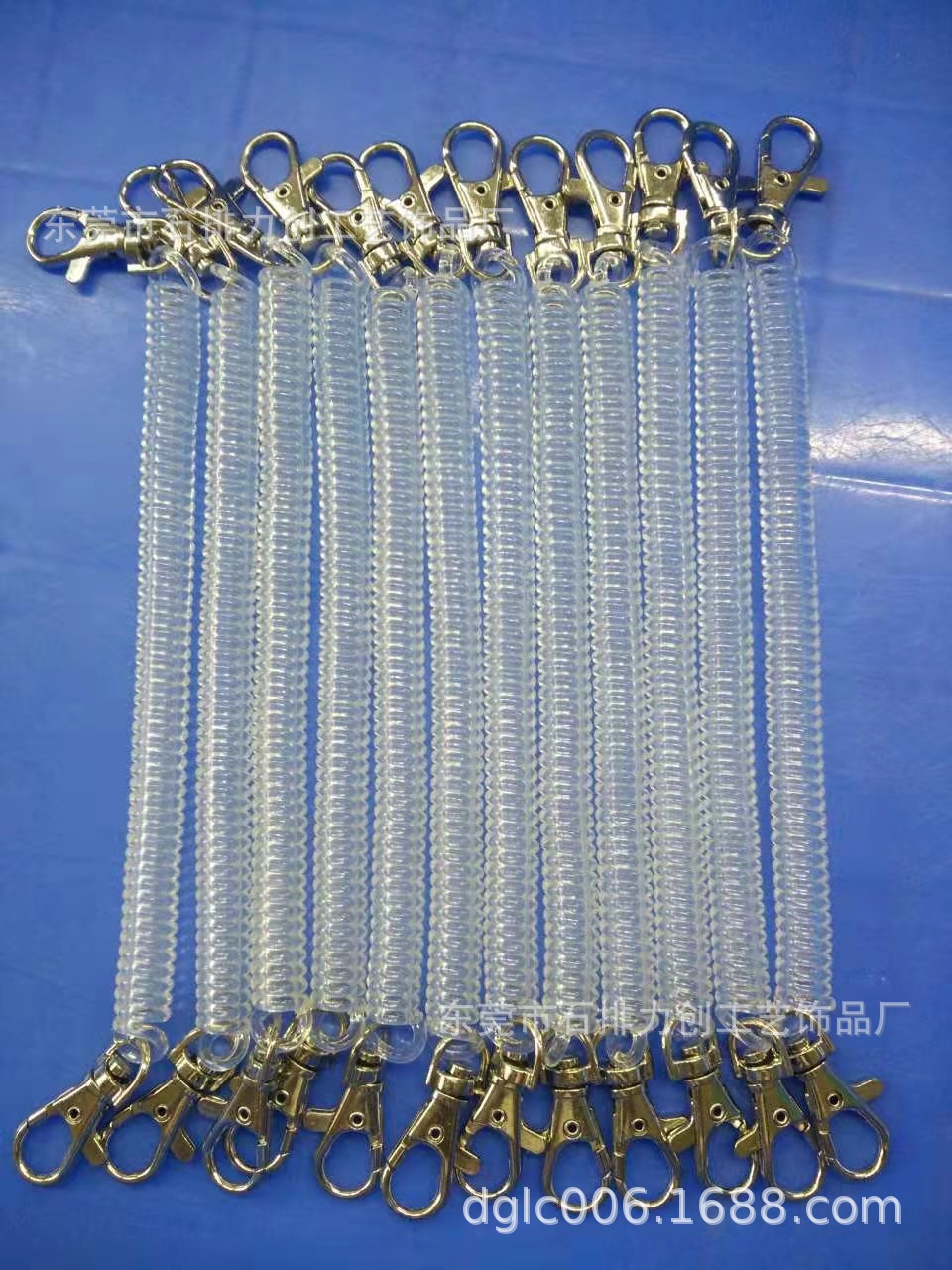 环保透明弹簧绳证件牌防掉绳金属扣配件钥匙链PU弹力绳挂绳伸缩绳-阿里巴巴