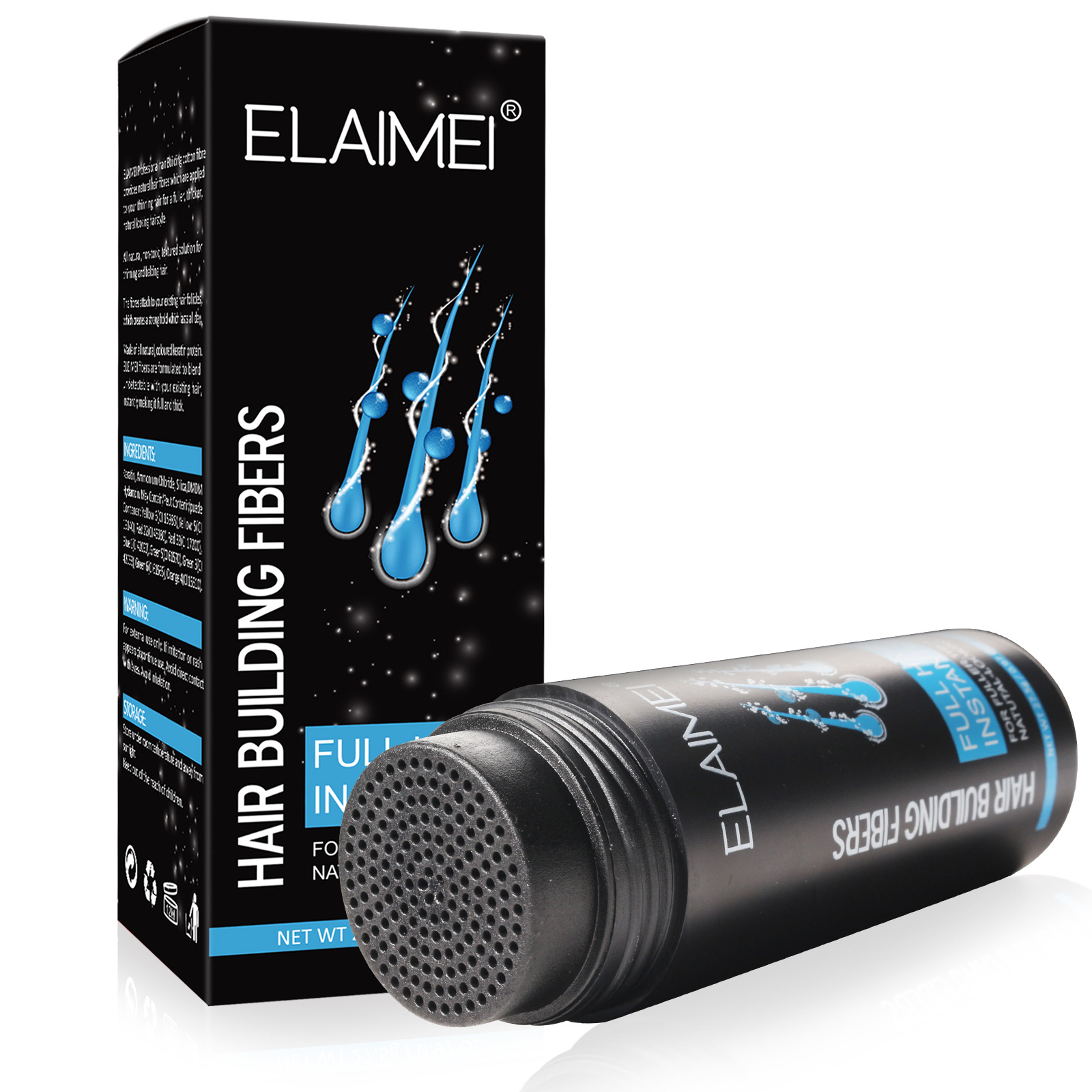 跨境ELAIMEI头发纤维粉喷头浓发补充发缝HairFibers喷雾四色可选-阿里巴巴