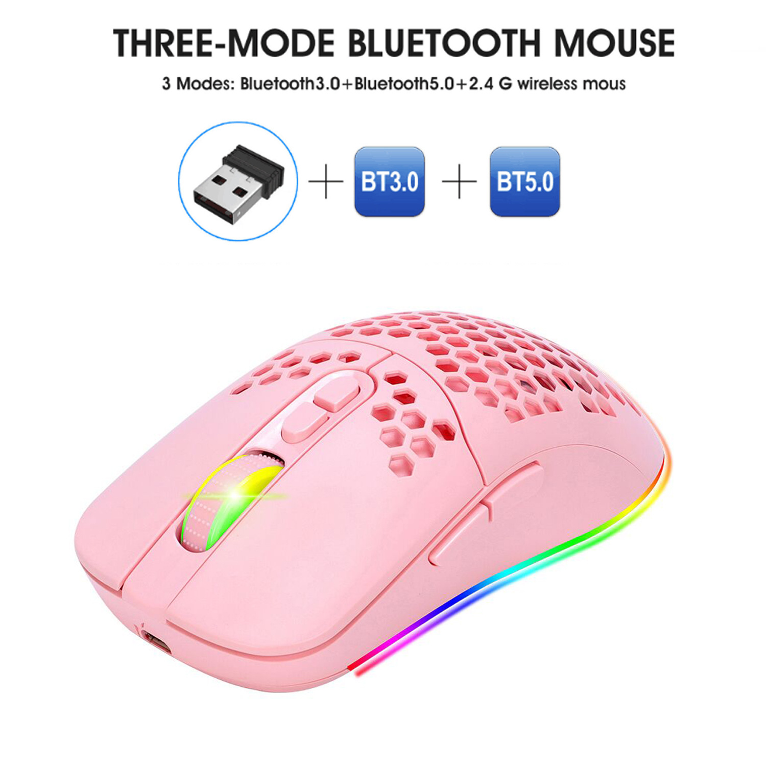 Kabellose Dual-Mode-Bluetooth-Maus mit Ladeöffnung, leichte, leise ...