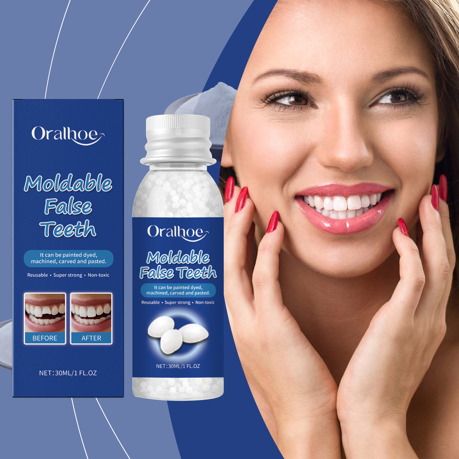 ORALHOE 固体牙胶 修饰牙齿临时补牙洞补牙胶假牙牙缝补齐牙胶-阿里巴巴