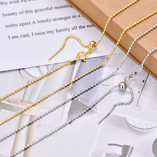 S925纯银项链女双闪珠星光链可调节针式万能链圆珠链爆闪钻石链锁-阿里巴巴