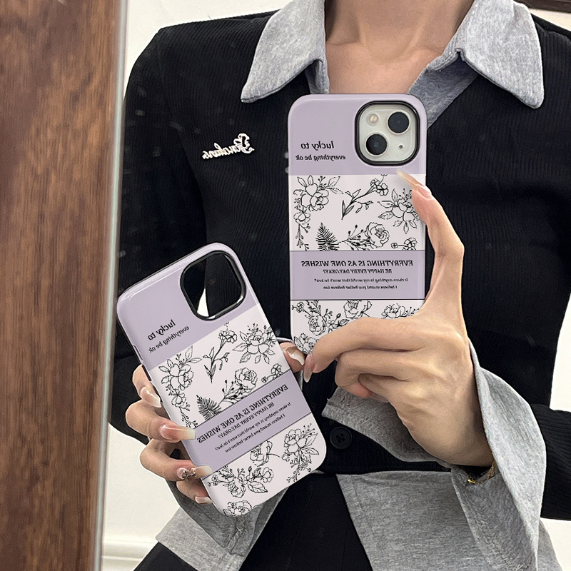 高级感山茶花适用苹果16promax手机壳14pro菲林13/12防摔15女款硬-阿里巴巴