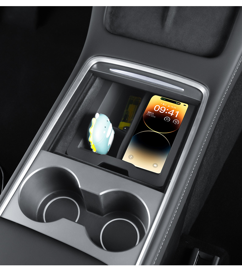 适用Model3/Y特斯拉中控储物盒 tesla硅胶双层收纳盒车载好物批发-阿里巴巴