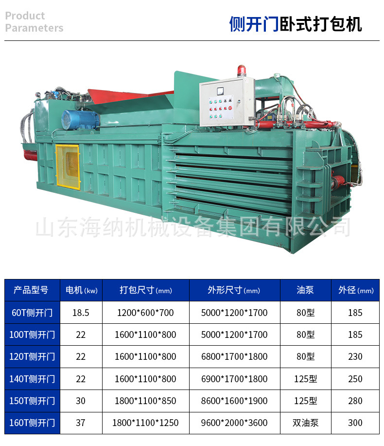 卧式液压打包机塑料瓶废纸秸秆压缩机废品打捆卧式废纸液压打包机 阿里巴巴 2575