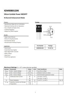 IGM0080120K英嘉通iNGACOM碳化硅1200V/80mΩ/TO247-4L SiC MOS管-阿里巴巴