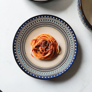 8JDK批发多瑙河系列~复古陶瓷碗盘家用个性菜盘盘子超西餐盘餐具-阿里巴巴