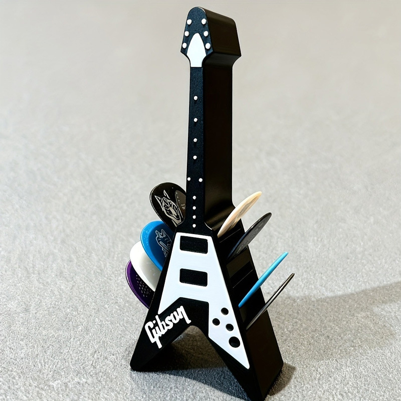 跨境热销时尚吉他拨片支架 Gibson Flying潮流吉他配件拨片收纳盒-阿里巴巴
