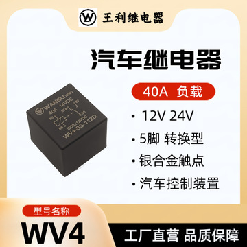 王利 WV4继电器 40A 5脚 12V 24V 36V 48V 60V 大功率 汽车继电器-阿里巴巴