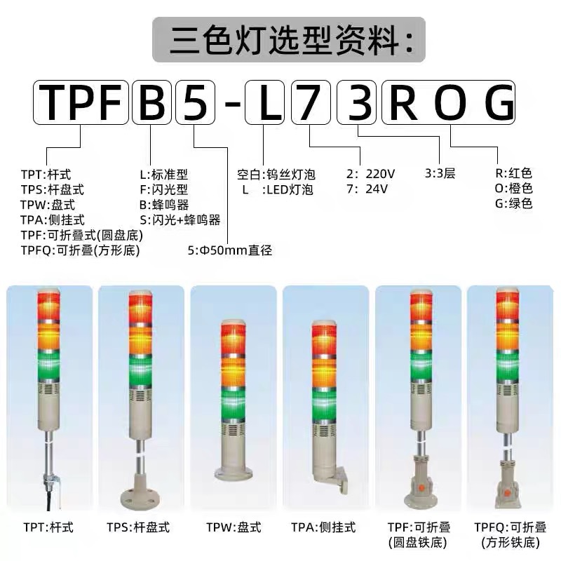 台湾TEND三层LED警示灯机床报警灯设备信号灯指示灯声光报警器-阿里巴巴