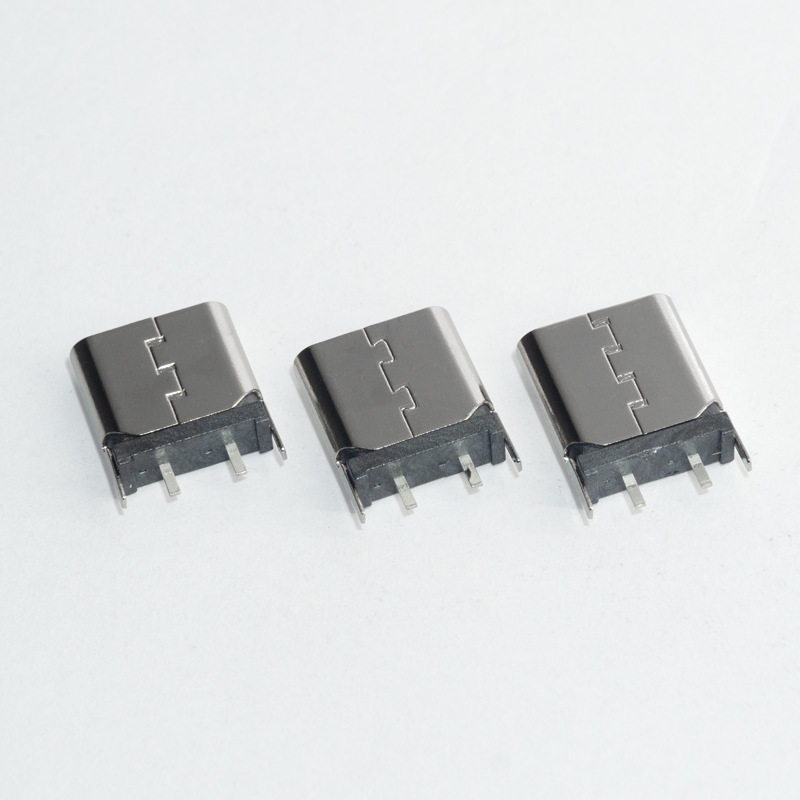 TYPE-C2P直插简易母座type-c母座 typec立式2P母座180度直插-阿里巴巴