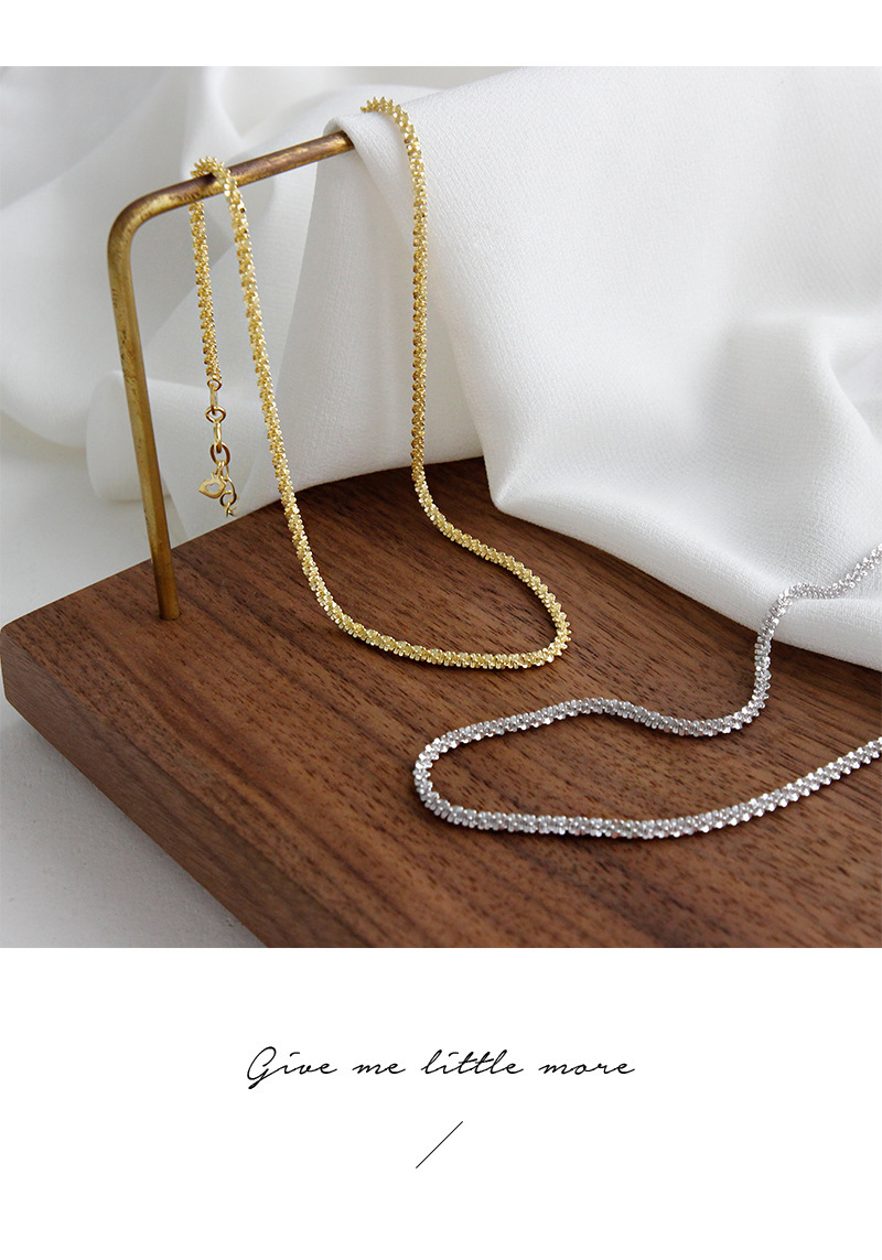 XA353韩版S925纯银项链INS满天星菜花项链锁骨颈链气质百搭银链饰-阿里巴巴