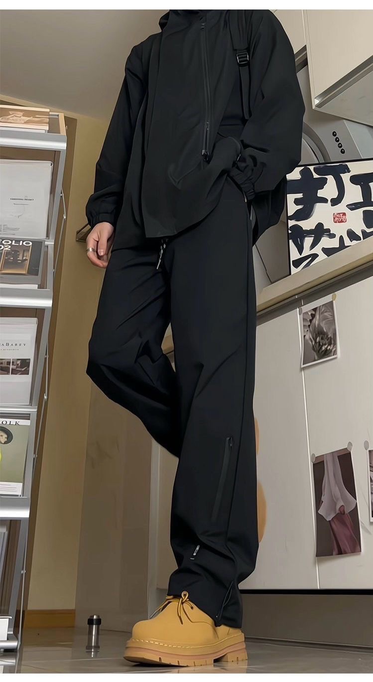 秋季男士户外时尚美式机能风冲锋休闲裤男高街vibe潮牌宽松直筒裤-阿里巴巴