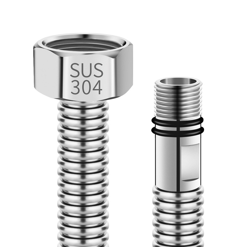 Stainless steel kitchen hot and cold faucet hose washbasin basin single ...