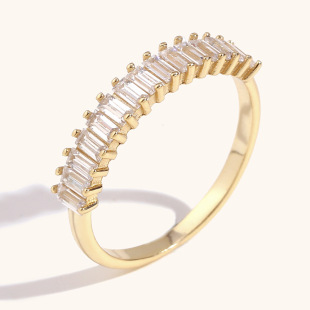 欧美跨境热卖925银长方形锆石指环戒指个性简约时尚气质指环饰品-阿里巴巴