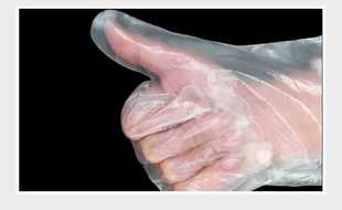 AZA3妙洁加厚一次性手套餐饮吃小龙虾食品家用透明塑料PE薄膜成人-阿里巴巴