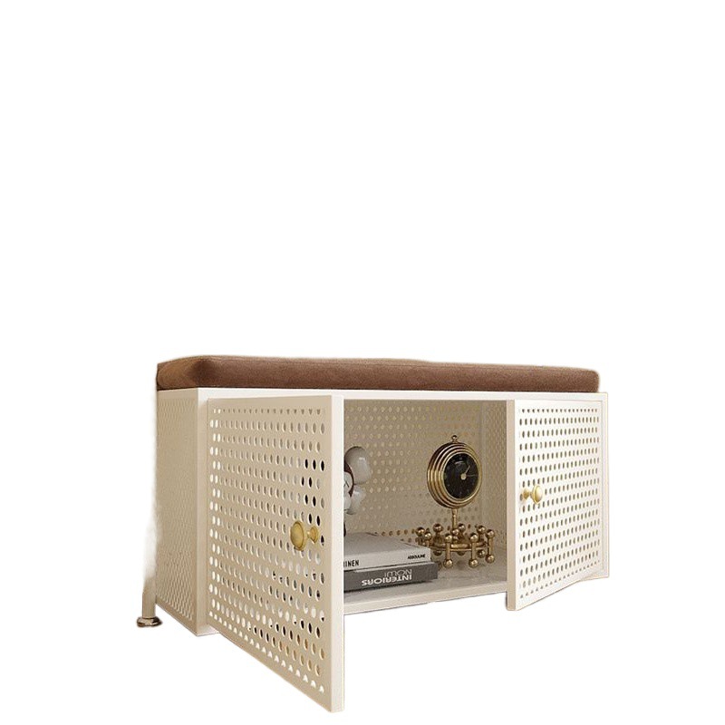 OoR Cream Entry Dressing Mirror Shoe Changing Stool Hanger Integrated ...