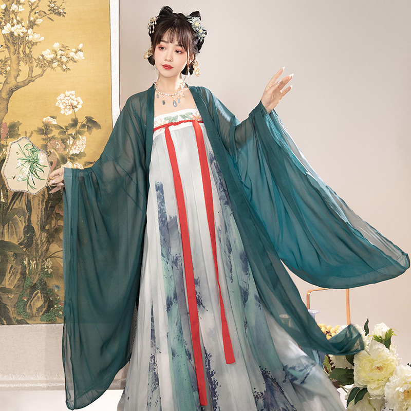 Original hanfu chest female in huai tang system large green sleeve ...