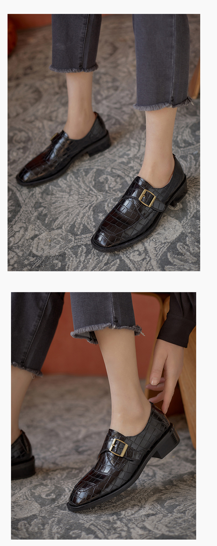 Chiko Samone Square Toe Block Heels Oxford