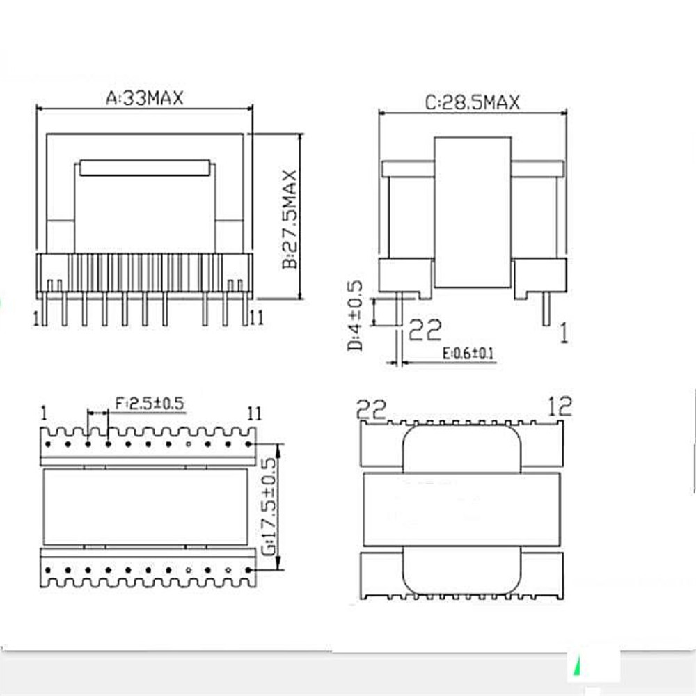 EE28变压器骨架EE28电木骨架EE28立式骨架BOBBIN 11+11-阿里巴巴