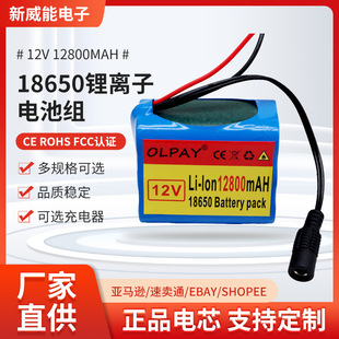 18650 锂电池 12V 12800mah锂电池组带BMS 可充电电池带充电器-阿里巴巴