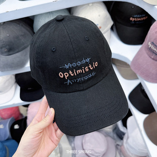 批发韩国2025年早秋新款ins字母刺绣棒球帽女大头围显脸小鸭舌帽-阿里巴巴