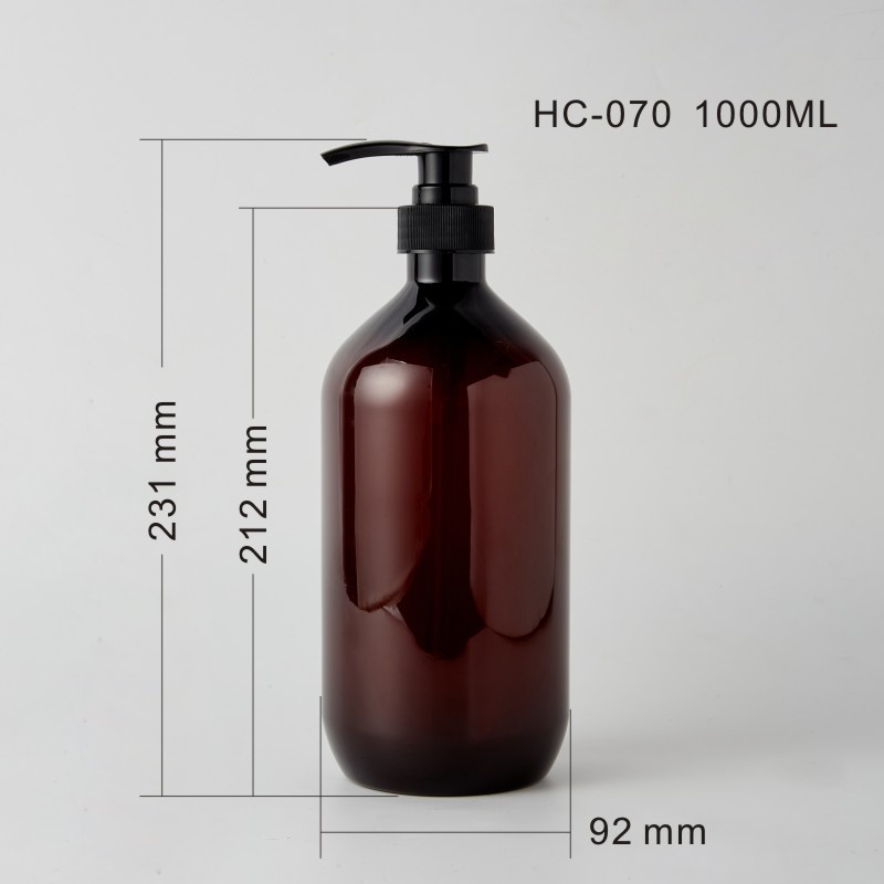 现货1L毫升中药洗发水瓶乳液泵瓶1000ML按压压泵瓶 茶色波士顿瓶-阿里巴巴
