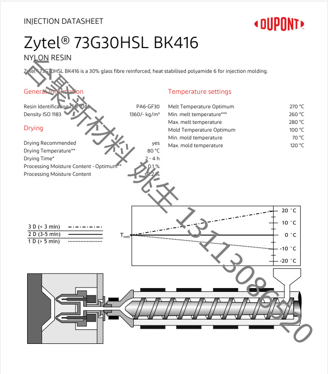 PA6 美国杜邦73G30HSL BK416 30%玻纤增强 热稳定性注塑成型黑色-阿里巴巴