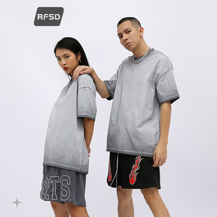 RFSD男装|重磅洗水工艺短袖t恤290g重磅潮牌t恤重工反炒圆领短袖-阿里巴巴