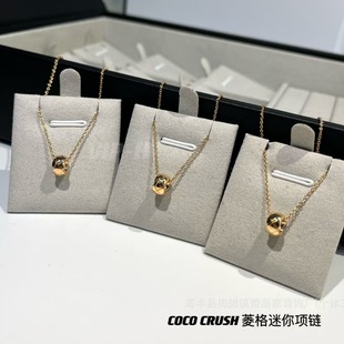 高版本coco菱格小金豆项链CNC精工版本S925银镀18K玫瑰金厂家直销-阿里巴巴