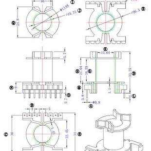 PQ3230电木骨架PQ3230高频变压器骨架立式8+8针-阿里巴巴