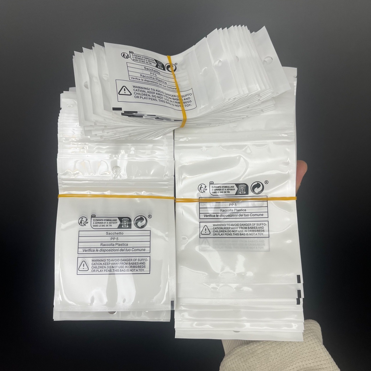 Temu新法国triman环保标加防窒息标签加shein希音pp5塑料包装骨袋-阿里巴巴