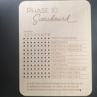 跨境新款 Phase 10 Score Board 第 10 阶段记分板聚会游戏计分板-阿里巴巴