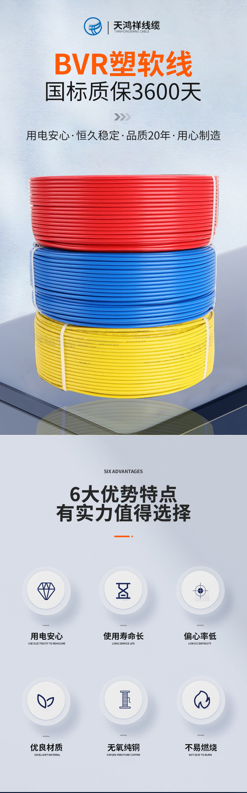 天鸿祥bvr4平方铜芯电线电缆 天津高温家装bvr软线电源线-阿里巴巴