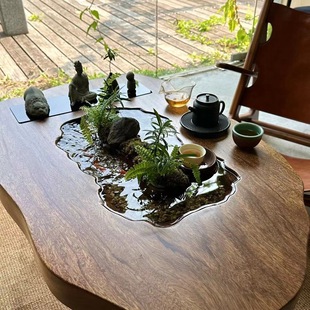 2024新款小型流水茶桌养鱼景观曲水流觞小户型阳台折叠小茶几-阿里巴巴