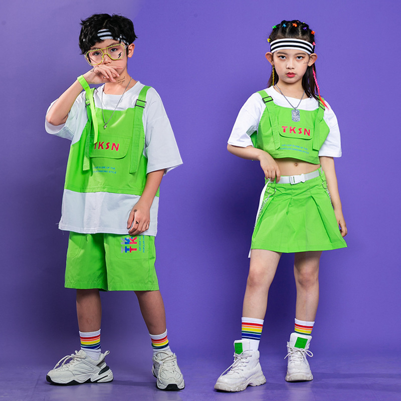 Children Girls boys Green color Cheerleaders hiphop street singer ...