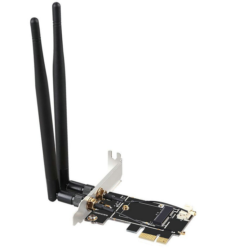 PCIE-1X转NGFF Ekey PCIE M2 笔记本WIFI 无线网卡转接卡5DB天线-阿里巴巴