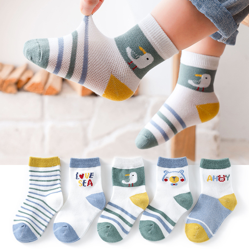 Children's socks spring and summer thin pure medium tube net socks for ...
