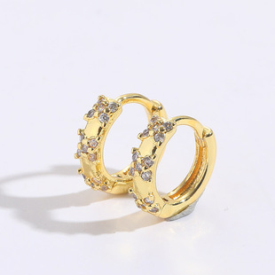 欧美热销蝴蝶锆石耳环批发女 ins风亚马逊新品14K金耳扣珠宝首饰-阿里巴巴