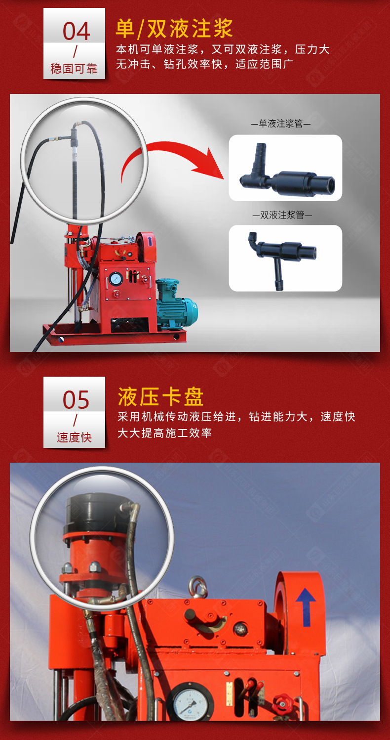 工程注浆加固钻机 zlj坑道地基钻孔双液注浆一体机液压钻机钻孔机-阿里巴巴