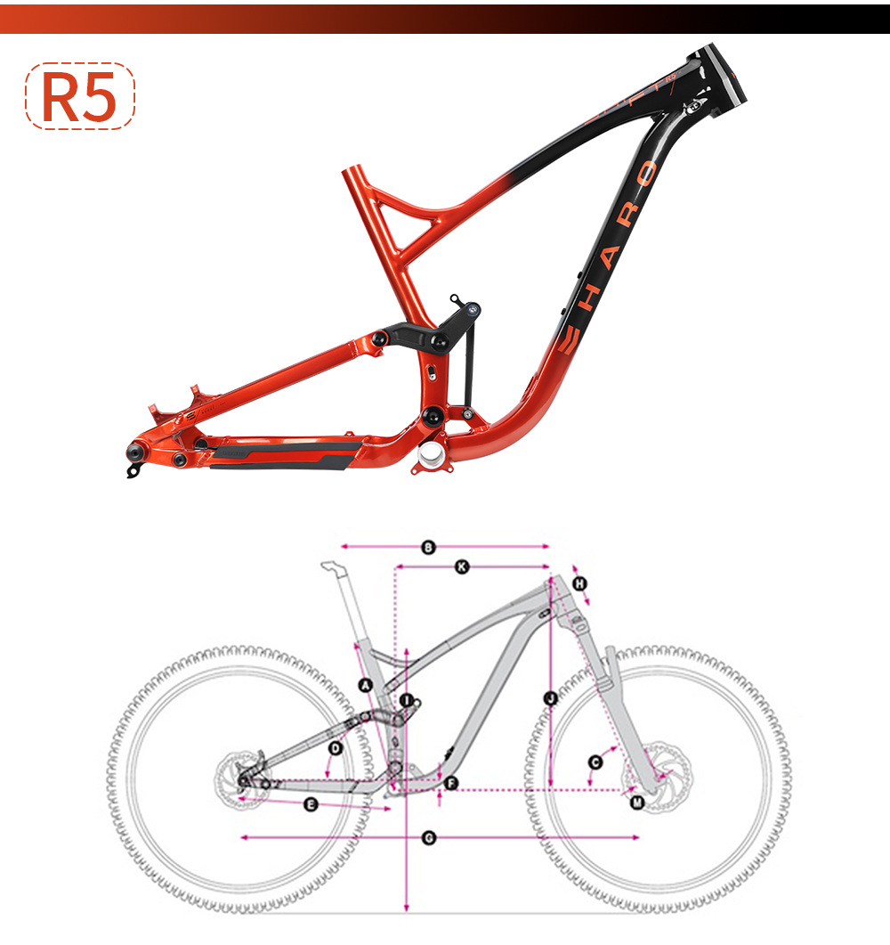 HARO R5/R7/R9四连杆软尾车架 12*148mm开挡 27.5寸29寸铝合金车-阿里巴巴